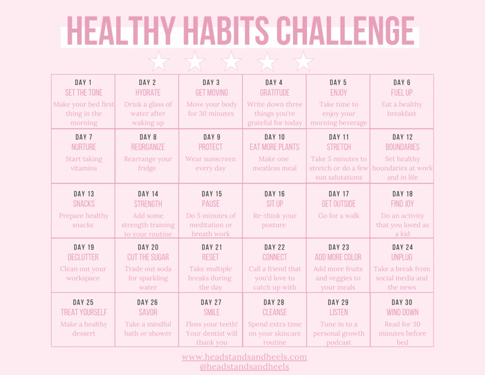 30 Day Healthy Habits Challenge - Headstands and Heels